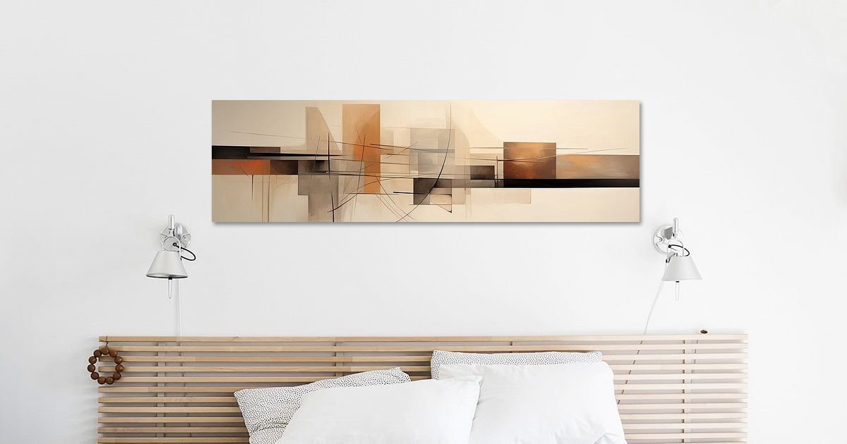 Abstract Aardetinten | Harmonie van Abstract Schilderij op canvas, behang en meer